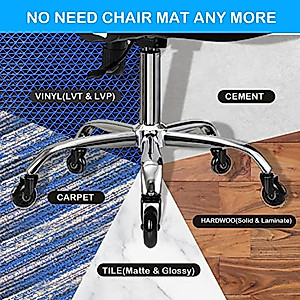 Hirate Office Chair Caster, 3" Computer Desk Chair Replacement Set of 5 Heavy Duty Protection for All Floors, Universal Stem 11mm (7/16" x7/8")