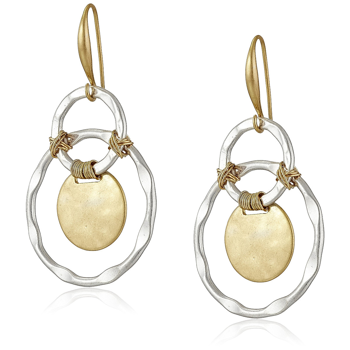 Robert Lee Morris Wire Wrapped Orbital Circle Drop Earrings