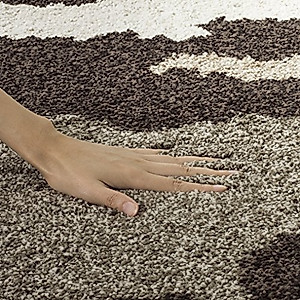 SAFAVIEH Florida Shag Collection 2'3" x 9' Beige / Multi SG453 Camouflage Non-Shedding Living Room Bedroom Dining Room Entryway Plush 1.2-inch Thick Runner Rug