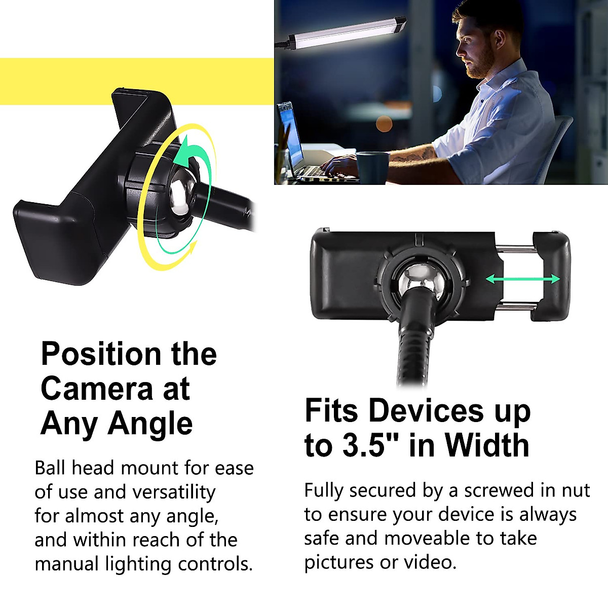 Lash Lamp for Eyelash Extensions, 5800LM Esthetician Light for Lash Extensions with Tripod Stand and Phone Holder, Lash Light for Makeup, Tattoo, Photography, Selfie, Video Recording, Filming