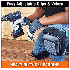 CARIB GEAR PRO Gel Knee Pads For Men and Women Work Construction | Heavy Duty Comfortable Anti-Slip Pad For Tiling, Cleaning Flooring Roofing and Gardening | Extra Gel and Cushion Support