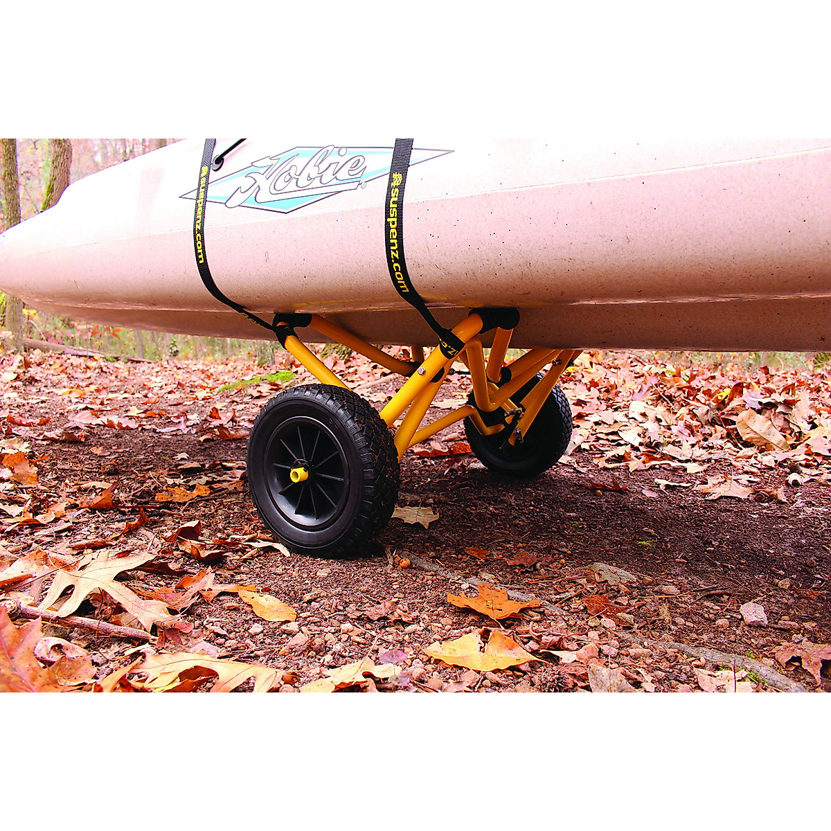 Suspenz Kayak Trailer Cart, Heavy Duty Deep-V Trolley Carrier with Airless Wheels for Kayaks and Canoes, Yellow (22-6700)