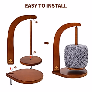 Talentree Yarn Holder for Crocheting and Knitting with Upgraded Stronger Magnet, Wooden Yarn Spinner, Magnetic Yarn Ball Holder, Yarn Spindle Dispenser, Gift for Crochet Lovers