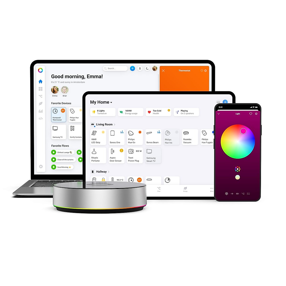 Homey Bridge | Smart Home Hub for Home Automation. Features Z-Wave Plus, Zigbee, Wi-Fi, BLE & Infrared. Compatible with Amazon Alexa & Google Home.