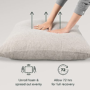 ZINUS Aidan Sling Accent Chair / Metal Framed Armchair with Shredded Foam Cushioning, Oatmeal