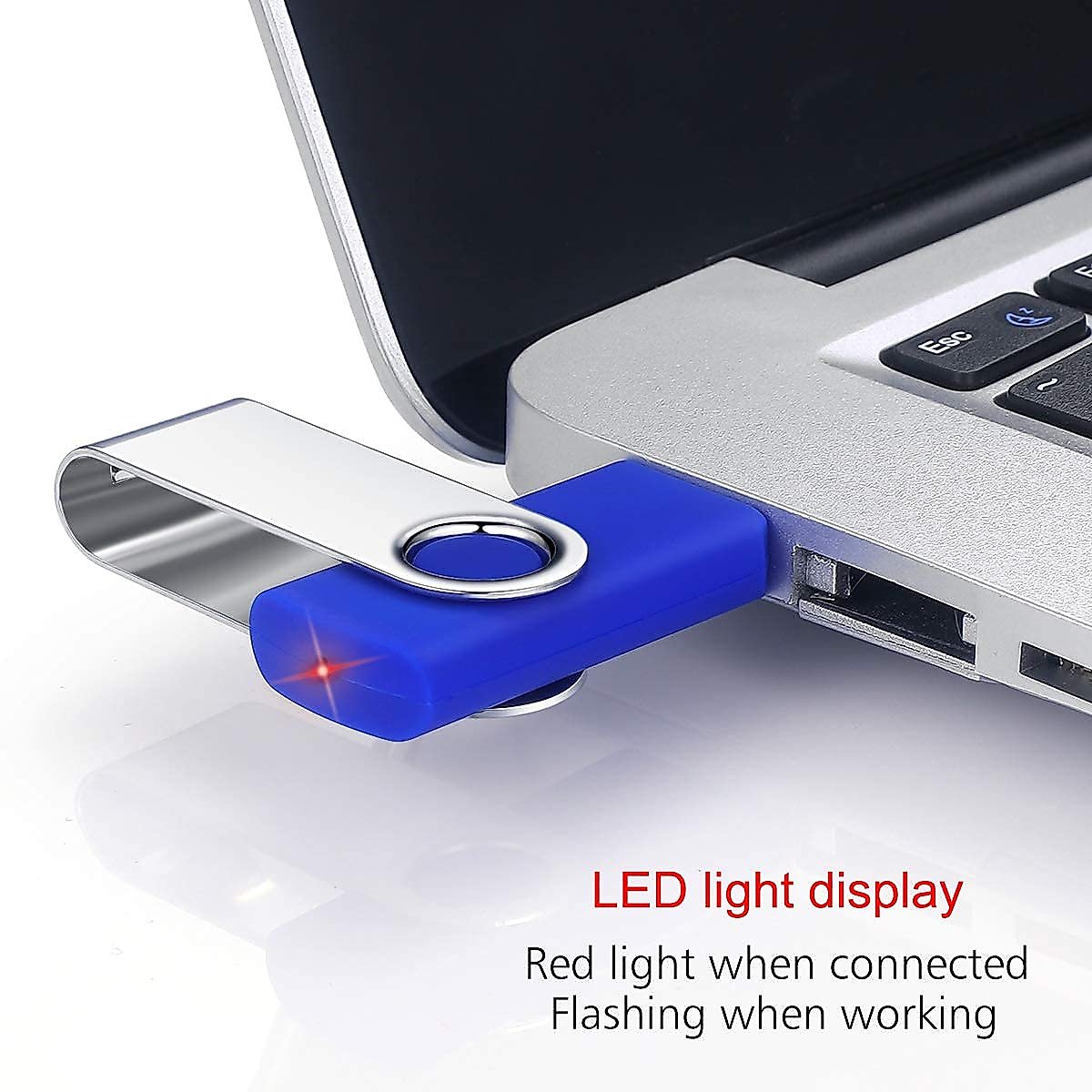 16GB USB Flash Drive 5 Pack, Cardfuss USB 2.0 Swivel Thumb Drives Bulk Memory Stick Jump Drive High Speed Zip Drives with Lanyards for Data Storage (Multi-Color)