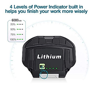 40V 6.0Ah Li-ion Replacement Battery Compatible with Ryobi 40v Lithium Battery OP4040 + OP401 40V Charger Kit Compatible with All Ryobi 40v Lithium Battery