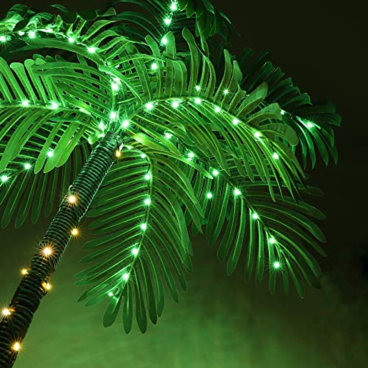 Lighted Palm Tree 6' 3.3' 2' Tiki Bar Outdoor Christmas Decorations Decor, Light Up LED Artificial Fake Trees Lights for Outside Patio Yard Tropical Party Pool