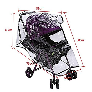 Fdit Clear Baby Stroller Rain Cover PVC Universal Waterproof Ventilation Windproof Dust Weather Shield Umbrella Pram Cover Accessory