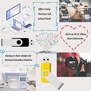 4GB Flash Drive 10 Pack FEWINA Multipack USB Drive 4 GB Memory Stick USB 4GB Jump Drives 4 Gig Zip Drive Pendrive for Data Storage (Multi-Color with 10 Lanyards)