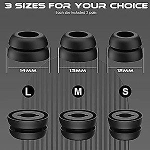 (6 Pair) Seltureone Compatible for Samsung Galaxy Buds Pro Ear Tips, Double Flange Silicone Eartips Earbuds Earplug Replacement Accessories for Galaxy Bus Pro 2021, S/M/L Size, Black