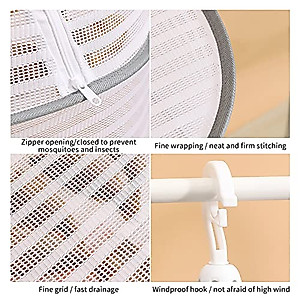 Herb Drying Rack Hanging Foldable Mesh Net with Zipper Food Dry Net Sweater Drying Rack for Drying Seeds, Herb, Vegs, Fruits, Bud, Plants(3 layers)
