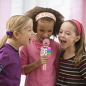 Toys for Girls Karaoke Microphone - Portable Wireless Bluetooth Karaoke Mic Machine with Flashlights, 3 4 5 Year Old Girl Birthday Gifts,Kids Toys for 6 7 8 9 10 Year Old Girl Stuff Teen