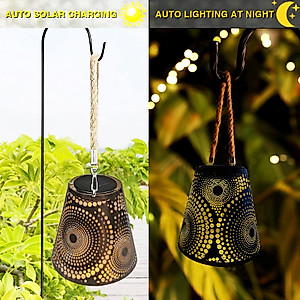 UPCLOUD Solar Lantern Lights Outdoor, Solar Lanterns Outdoor Waterproof Patio Decor Hanging Lanterns for Garden, Courtyard, Table Pathway Party Yard Decorations (Dot)