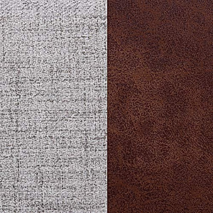 Nathan James Harlow Modern Wall Mount Hanging Upholstered Headboard, King, Gray with Brown Faux Leather Straps