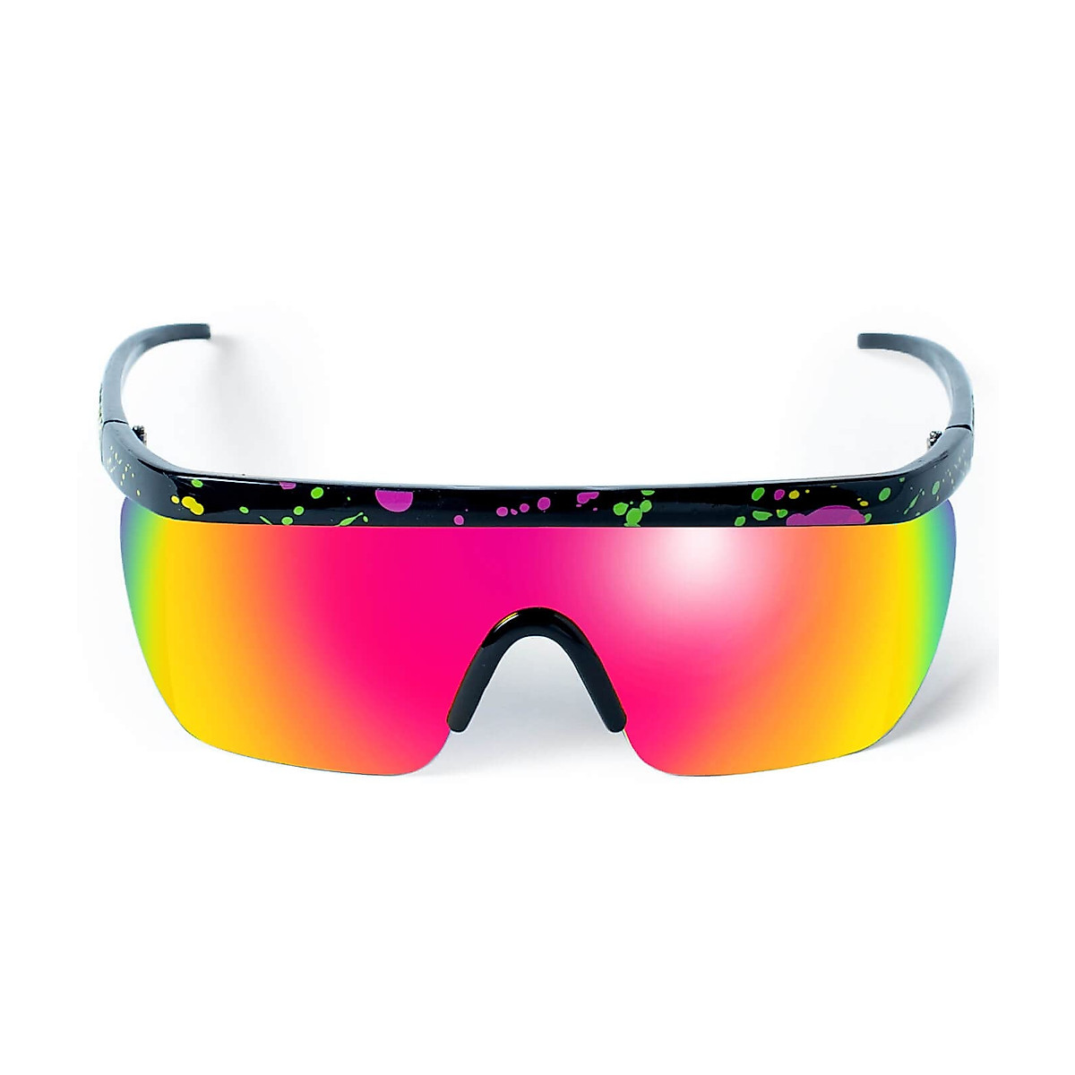 Tipsy Elves Black Neon Hundo P. Sport Style Reflective Sunglasses