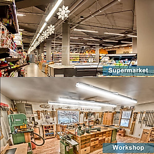 bulbeats 8FT LED Shop Lights, Suspend or Flush Mount 8' LED Shop Light Fixtures, 110W 14500LM[Eqv. to 440W HPS/WH] 5000K Commercial Shop Lights Fixtures for Workshop/Garage/Office/Warehouse