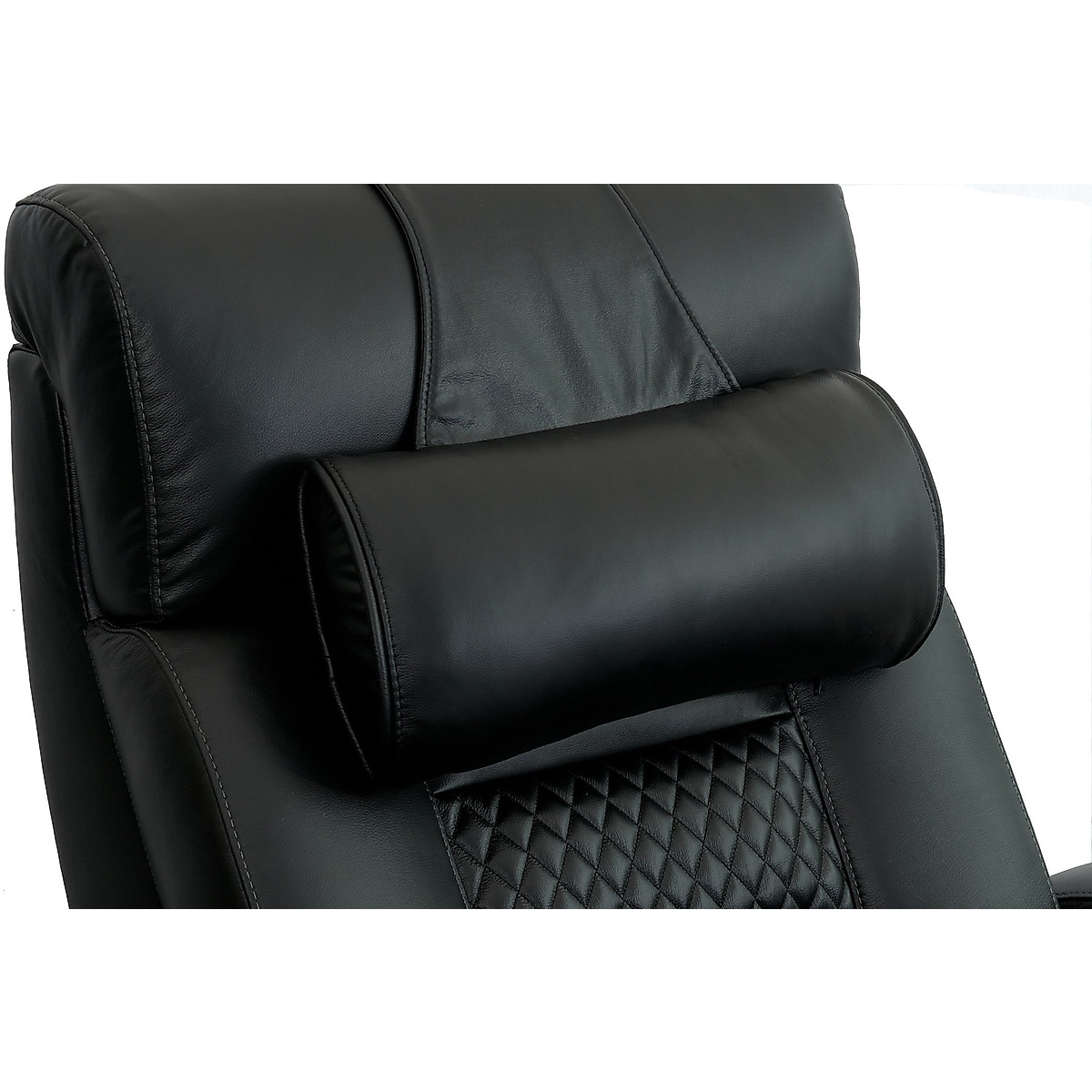 Octane Seating Recliner Headrest Pillow Neck Support - Bonded Black Leather