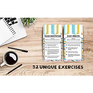 Allura & Arcia 52 Stress Less & Self Care Cards - Mindfulness & Meditation Exercises - Anxiety Relief & Relaxation