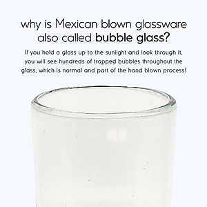 MexHandcraft Clear Blown 20 oz Tall Iced Tea Glasses, set of 6, Mexican Handmade Glassware, Recycled Glass, Lead & Toxin Free (Tall Iced Tea)