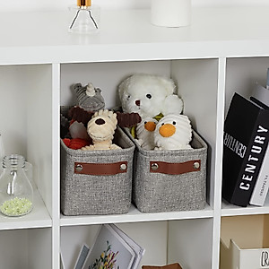 DULLEMELO Collapsible Bundle Baskets 6 Small Baskets 11.8"x7.9"x5.1" + 2 Narrow Baskets 15"x6"x5.5"（Grey)