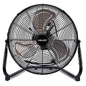 NewAir Floor Fan, 18" High Velocity Industrial Portable Shop Fan with 3 Speed Settings, WindPro18F,Black