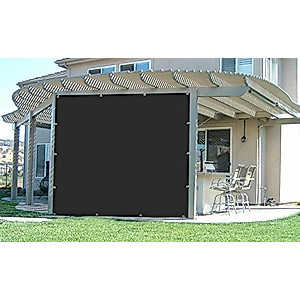 Shatex 90% Shade Fabric Sun Shade Cloth with Grommets for Pergola Cover Canopy Black (10X22ft), 12 Bungee Balls