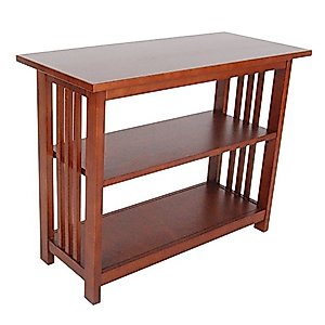 Mission Under Window Bookshelf with 2 Shelves, Cherry