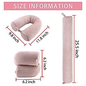 Twist Memory Foam Travel Pillow for Neck, Chin, Lumbar and Leg Support-for Travling on Airplane, Train, Bus or at Home-Adjustable, Bendable Roll Pillow with Washable Soft Cover