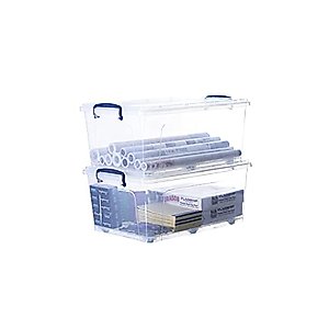 Superio Storage Containers With Wheels (2 Pack), Stackable Large Storage Containers With Lids, Durable Latches (32 Qt)