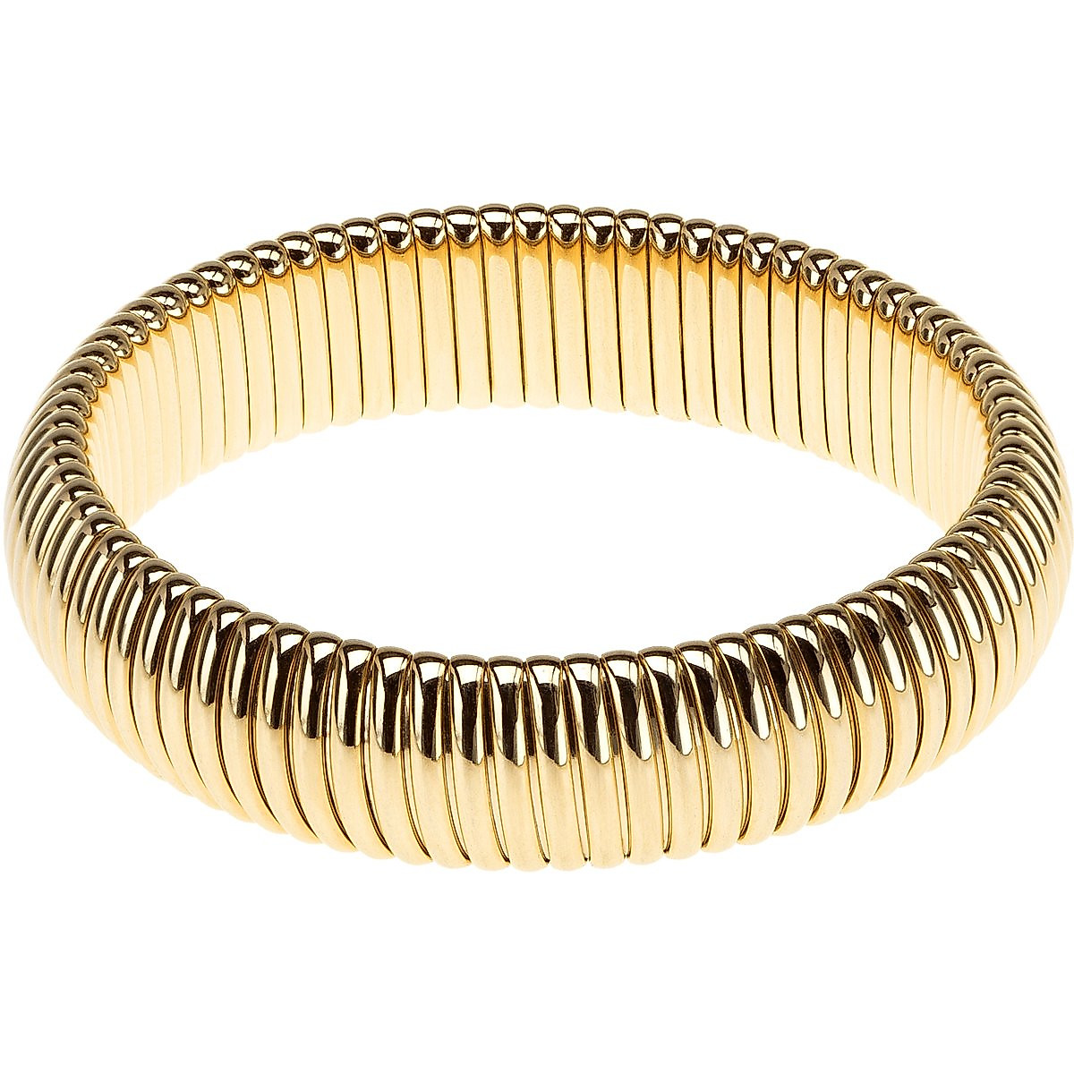 JANIS BY JANIS SAVITT Single Cobra Bracelet - High Polished Yellow Gold 1/2 Inch Wide Flexible Bangle Cuff MADE IN USA