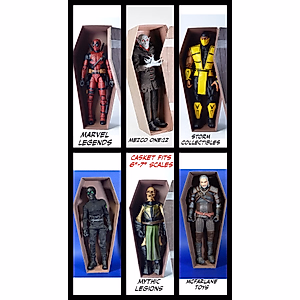 Super Action Stuff Casket of Cruelty 30+ Piece Accessories Set for 1:12 Scale (Six and Seven inch) Action Figures. Includes Coffin, Weapons and Blood Effects.