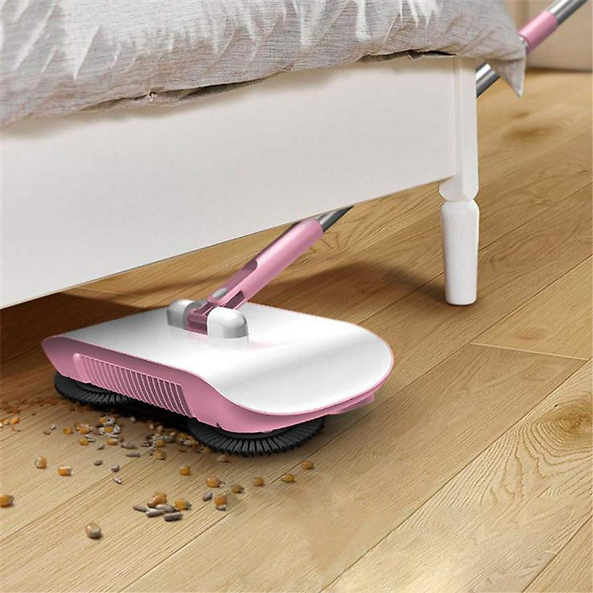 Gallity Hand Push Sweeper, Household 360° Rotation Automatic Sweeper, Lightweight Carpet Sweeper,Strong Floor Sweeper, Great for House,Office,Kitchen,Carpet,Hard Floor (Pink)
