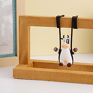 YGMONER Cute Swinging Cow Car Rear View Mirror Hanging Accessories Funny Car Interior Decor Gifts for Women Men (Cow)