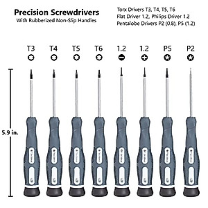 DURATOOL 24-Piece Electronics Computer Tool Kit, Magnetic Precision Screwdriver Set for Screen Repair and Cleaning Cell Phone iPhone Tablets PC Laptop