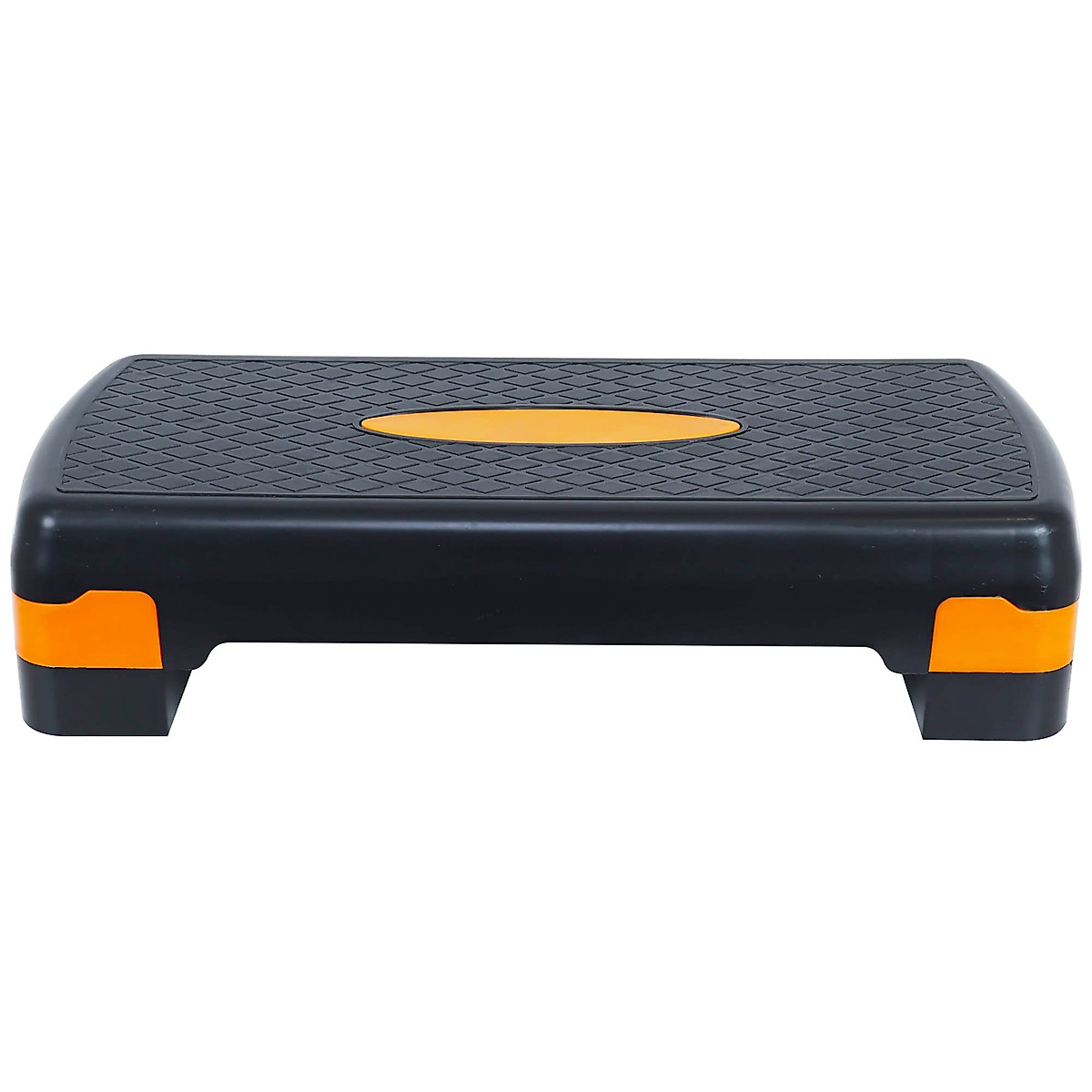 Fitvids Adjustable Workout Aerobic Stepper Step Platform Trainer, 27-Inch, Black/Orange