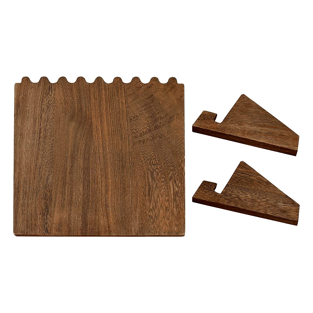 Ikee Design Set of 2 Wood Necklace Jewelry Display Stand for 8 Necklaces, Necklace Display Holder Organizer, Brown Color