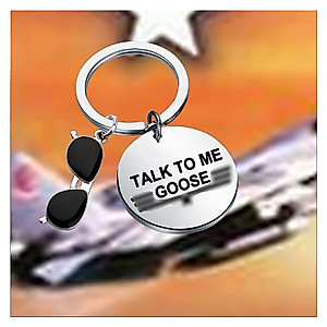Funny Pilot Gift Flight Crew Gift Talk To Me Goose Keychain（Talk To Me k