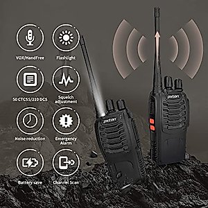 pxton PX-8S-01 walkie talkies for Adults with Upgraded Headset,Handheld Portable Two Way radios Long Range Include Rechargeable walkie Talkie Li-ion Battery and USB Charger（2 Pack）