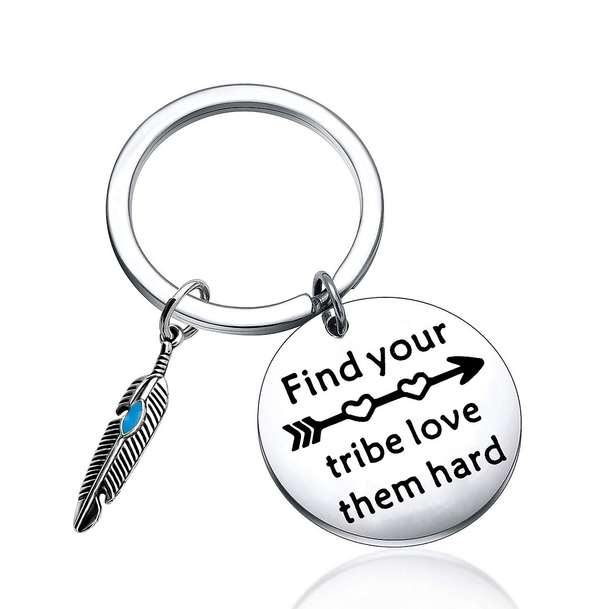 FOTAP Find your Tribe Love Them Hard Keychain Bridal Party Keychain Friendship Keychain Love My Tribe Keychain Best Friend,Family Keychain(Tribe keychain)