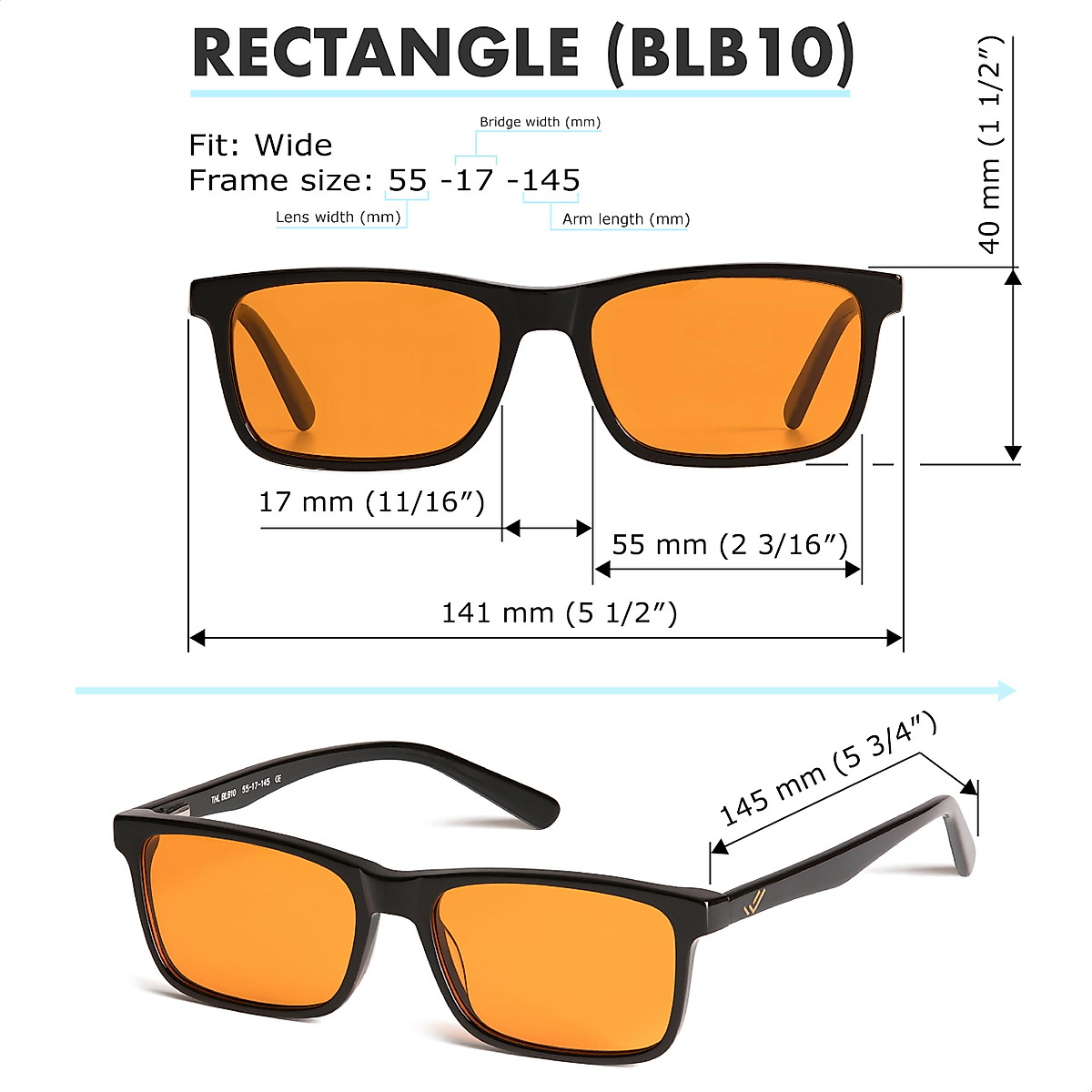 Orange Blue Light Blocking Glasses for Better Sleep - 99.5% Premium Acetate Computer Migraine Glasses for Women & Men - Amber Gaming Glasses - TV Blue Light Blockers Gamer Glasses for Eye Strain