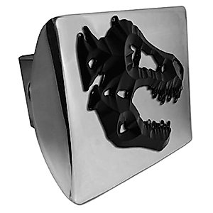 Black T-Rex Chrome Metal Hitch Cover