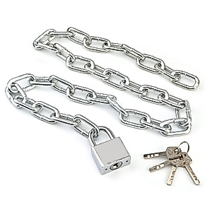 MroMax Chain Lock, 1000mm/39.37" Long, 6mm/0.24" Diameter Buckle Large Lock 1pcs