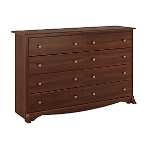 Prepac Sonoma 8 Drawer Double Dresser for Bedroom, Wide Chest of Drawers, Bedroom Furniture, Clothes Storage and Organizer, 17.25" D x 59" W x 37" H, Cherry, CDC-6338