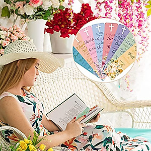 120 Pieces Bible Verses Bookmarks with Hollow Cross for Women Scripture Bookmarks Christian Book Markers for Mothers Day Gifts Women Church Supplies, Flower Style