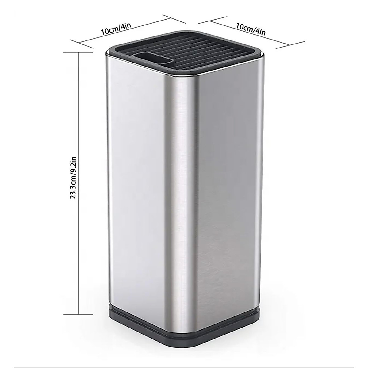 Dura Living Universal Knife Block Holder, Stainless Steel Knife Stand Without Knives, Safe Space Saver Stable Knife Storage with Scissors Slot, Detachable for Easy Cleaning, Kitchen Organizer, Silver