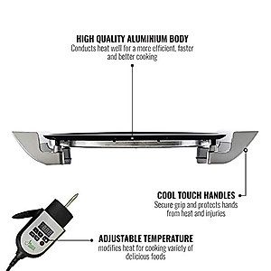 Addis Griddle (Mitad/Mogogo) –16 inch Digital Electric Griddle for Injera, Lefse, Pancake – Even Heat Distribution