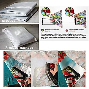 WOLADA 5x7FT Flower Wall Backdrop Spring Backdrop Spring Floral Photo Backdrop Brown Wood Plank Flower Wall Photography Backdrop Girl Birthday Party Wedding Shower Photography Background 8909