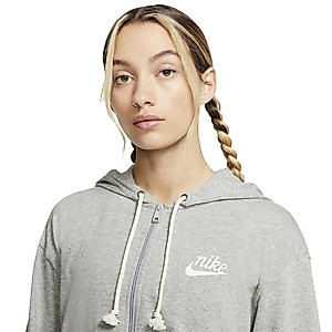 Nike NSW Gym Vintage Hoodie Full Zip Dark Grey Heather/Sail LG