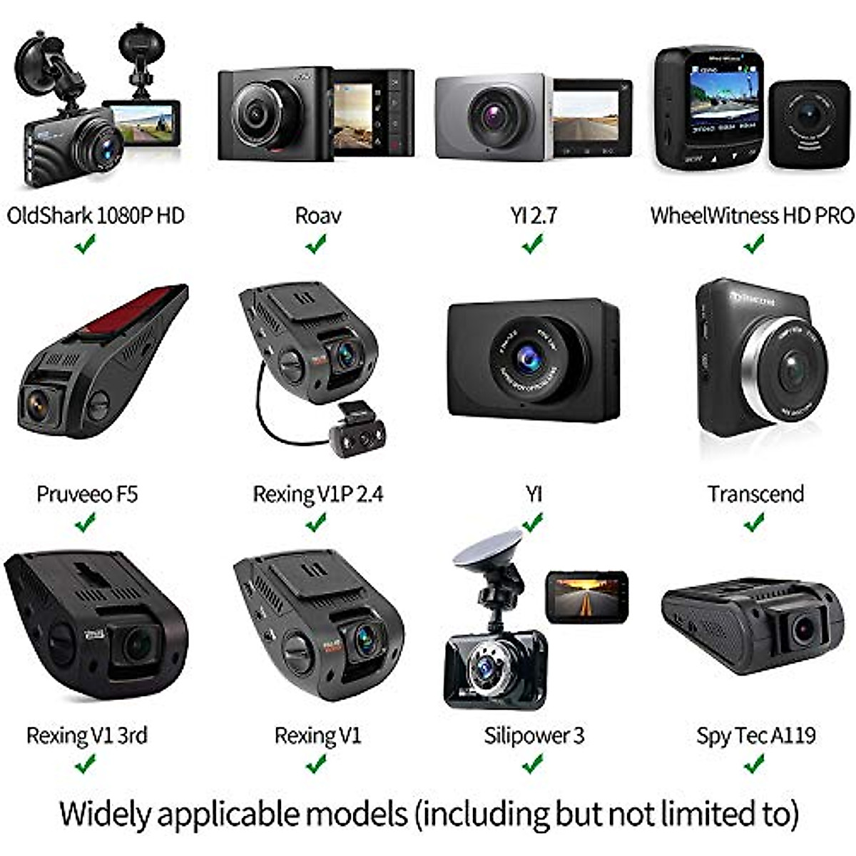 TiToeKi Dash Cam Suction Mount with 15+ Swivel Ball Adapters Compatible with Rexing V1, UGSHD, Falcon F170, KDLINKS, Vantrue, APEMAN, , Z-Edge, Roav, Old Shark, YI, Peztio, UGSHD and Most Dash Cameras